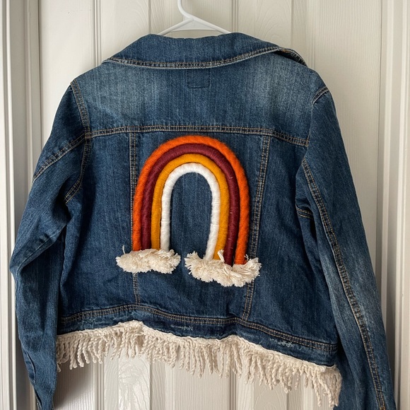 Highway Jeans | Jackets & Coats | Rainbow Macrame Jean Jacket | Poshmark